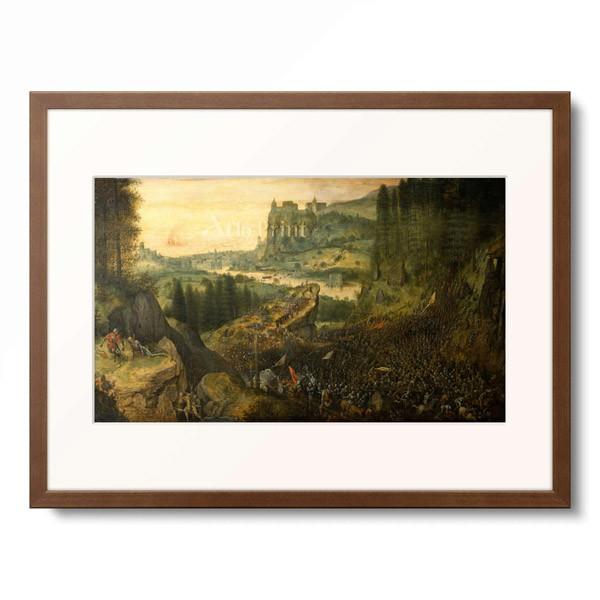 作家名： ピーテル・ブリューゲル 1世 ( 1525年頃 - 1569年 )タイトル：「サウルの自害」国籍： フランドル　ネーデルランドジャンル　： 初期ネーデルランド絵画<br Bruegel, Pieter the Elder c...