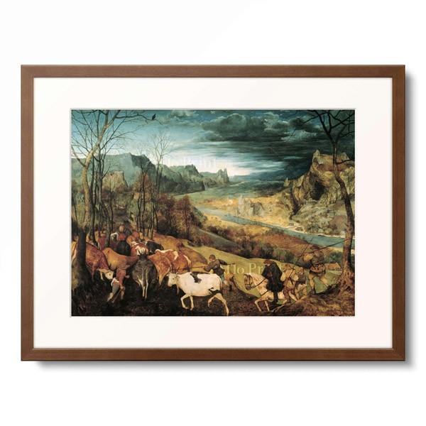 作家名： ピーテル・ブリューゲル 1世 ( 1525年頃 - 1569年 )タイトル：「牛群の帰り」国籍： フランドル　ネーデルランドジャンル　： 初期ネーデルランド絵画Bruegel, Pieter d. A./um 1525/30 - ...