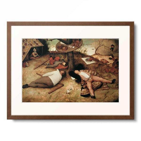 所蔵: アルテ・ピナコテークバイエルン州立絵画コレクション作家名： ピーテル・ブリューゲル 1世 ( 1525年頃 - 1569年 )タイトル：「怠け者の天国」国籍： フランドル　ネーデルランドジャンル　： 初期ネーデルランド絵画Brueg...