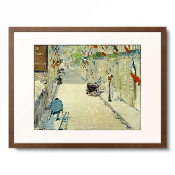 所蔵: J・ポール・ゲティ美術館作家名： エドゥアール・マネ  ( 1832年 - 1883年 ) フランスの画家ジャンル： 印象派  La Rue Mosnier aux drapeauxManet, Edouard French Art...