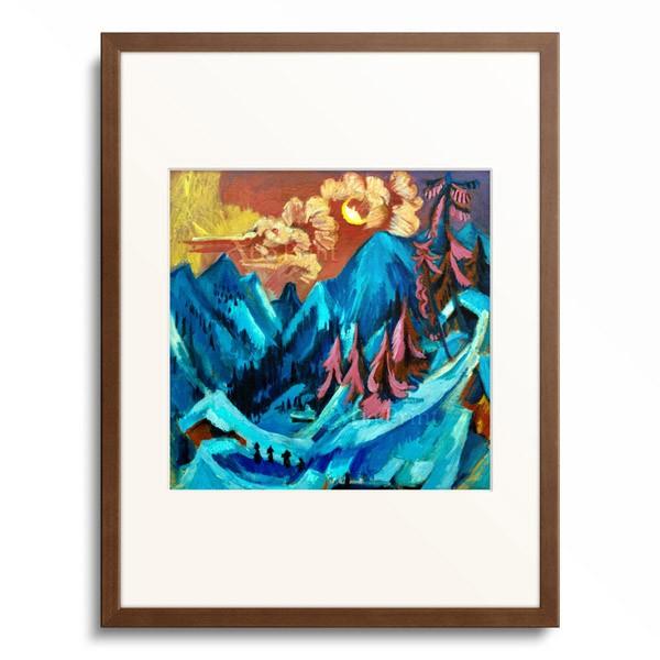 作家名： エルンスト・ルートヴィッヒ・キルヒナー ( 1880年 - 1938年 )タイトル：「月下の冬景色」国籍： ドイツジャンル　： ドイツ表現主義所蔵： デトロイト美術館Kirchner, Ernst Ludwig./German p...