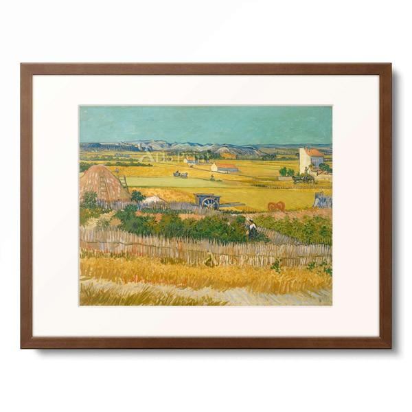 作家名： フィンセント・ファン・ゴッホ  ( 1853年 - 1890年 ) タイトル： 「ラ・クローの収穫風景」国籍： オランダ ジャンル： 印象派　ポスト印象派  Gogh, Vincent van1853-1890,Dutch pai...