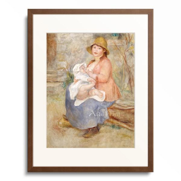 作家名： ピエール＝オーギュスト（オギュスト）・ルノワール  ( 1841年 - 1919年 ) タイトル：「授乳する母親」フランスの画家ジャンル　： 印象派 Maternite. L'Enfant au sein/Renoir, Augu...
