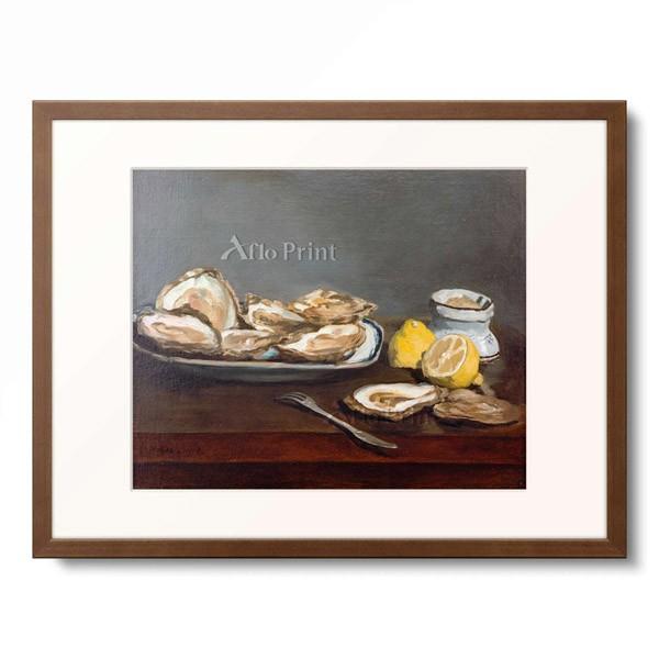 作家名： エドゥアール・マネ  ( 1832年 - 1883年 ) タイトル：「牡蠣」フランスの画家ジャンル： 印象派  Oysters/Manet, Edouard/1832-1883./"Oysters", 1862./Oil on c...