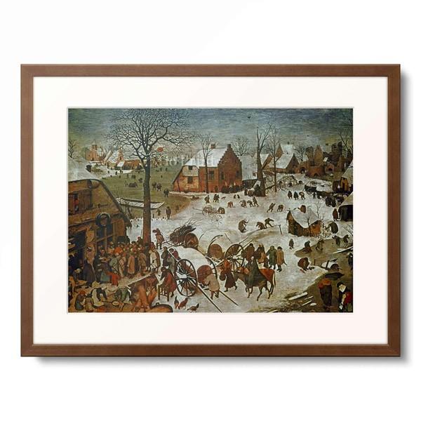 作家名： ピーテル・ブリューゲル 1世  ( 1525年頃 - 1569年 )タイトル：「ベツレヘムの人口調査」国籍： フランドル　ネーデルランド ジャンル　： 初期ネーデルランド絵画Flemish winter landscape/Bru...