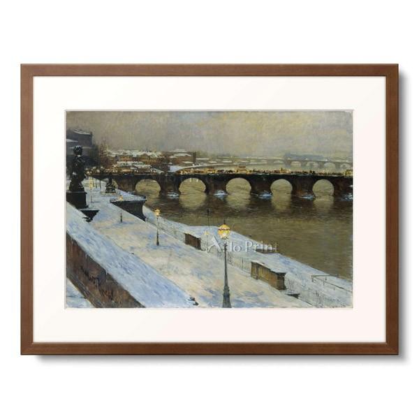 Artist:  Kuehl, Gotthard,1850-1915 Imagetitle:  Die Augustusbrucke zu Dresden im Schnee. Dimensions:  75,5 x 110 cm Loca...