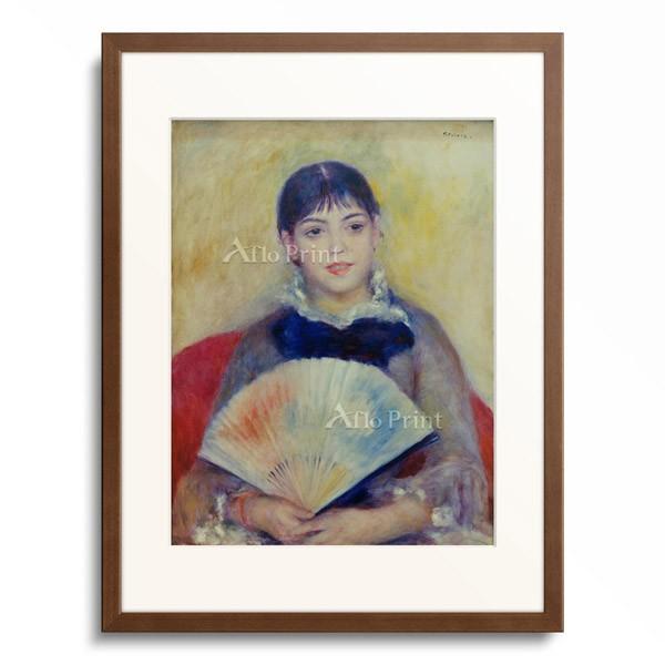 作家名： ピエール＝オーギュスト（オギュスト）・ルノワール  ( 1841年 - 1919年 ) タイトル：「扇を持つ女性」フランスの画家ジャンル　： 印象派 La femme a l'eventail/Renoir, Auguste 18...