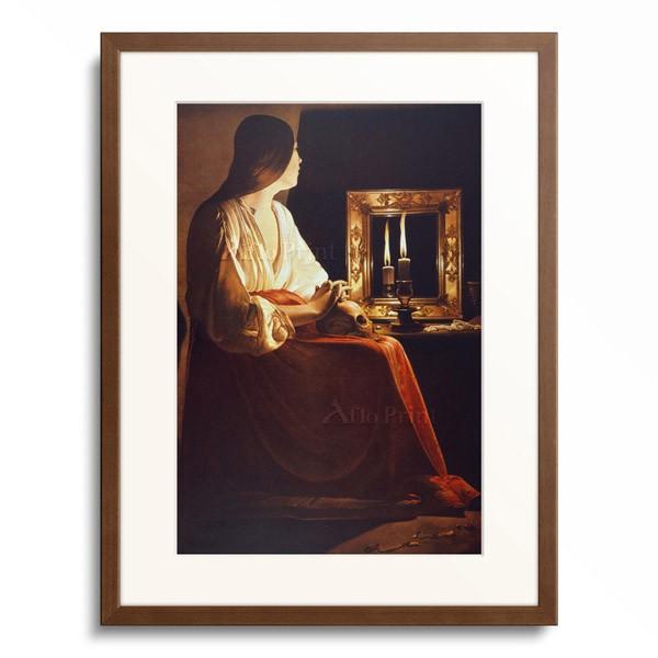Maria Magdalena vor dem Spiegel/La Tour, Georges de 1593-1652."Maria Magdalena vor dem Spiegel",um 1635/40./Ol auf Leinw...