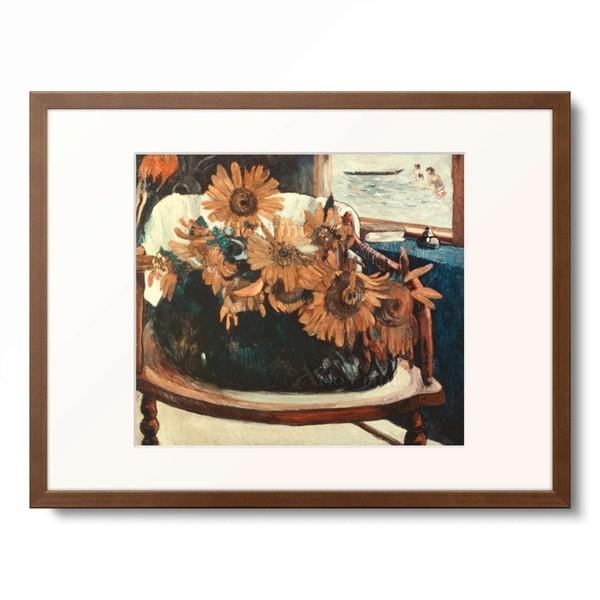 作家名： ポール・ゴーギャン ( 1848年 - 1903年 ) タイトル：「肘掛椅子の上のひまわり」 フランスの画家ジャンル： 印象派　ポスト印象派  所蔵 ： ビュールレ・コレクション  Gauguin, Paul 1848-1903....