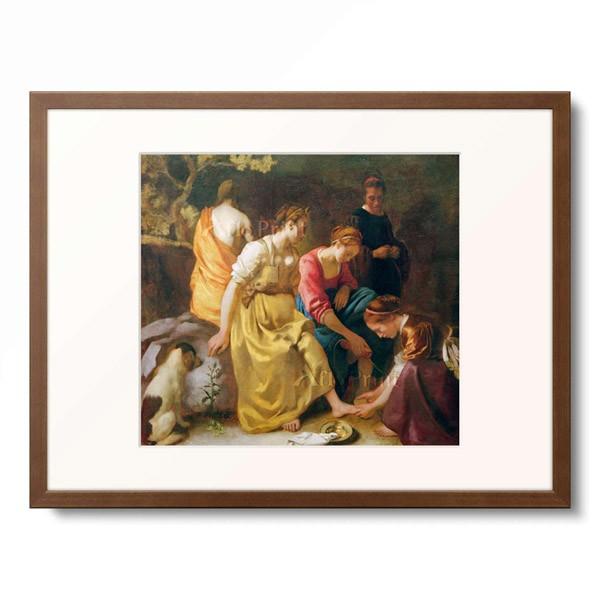 所蔵: マウリッツハウス美術館オランダの画家 ジャンル: バロック / 17世紀 / オランダ絵画黄金期作家名： ヨハネス・フェルメール  ( 1632年 - 1675年 ) タイトル : 「ディアナとニンフたち（修復後）」 国籍： オラン...