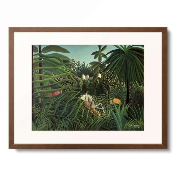 馬を襲うジャガー作家名： アンリ・ルソー  ( 1844年 - 1910年 ) フランスの画家ジャンル： 印象派　素朴派　ナイーヴ派Cheval attaque par un jaguar/Rousseau, Henri 1844-1910...