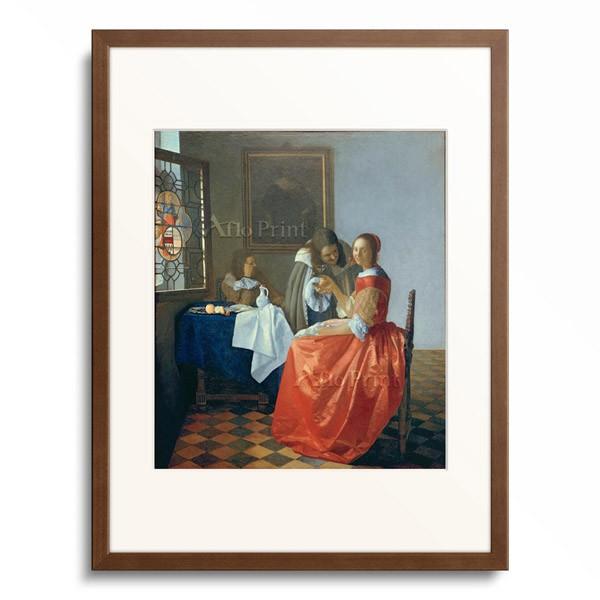 所蔵: アントン・ウルリッヒ公爵美術館オランダの画家ジャンル: バロック / 17世紀 / オランダ絵画黄金期The Girl with the Wine Glass/Vermeer, Jan (Johannes); called Verm...