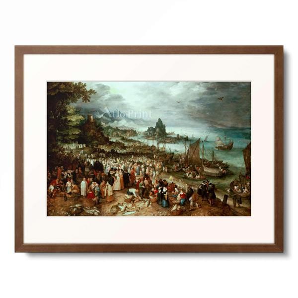 作家名： ヤン・ブリューゲル 1世  ( 1568年ー1625年 ) 国籍： フランドル　ネーデルランド ジャンル　： バロック　所蔵：アルテピナコテークSeaport with Christ's Sermon/Brueghel, Jan ...