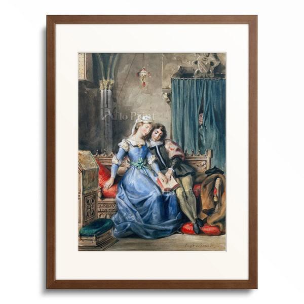 Delacroix, Eugene 1798-1867./"Paolo and Francesca", c. 1824-25./(Dante, Godly Comedy)./Watercolour, 28.5 × 21.5 cm.Priva...