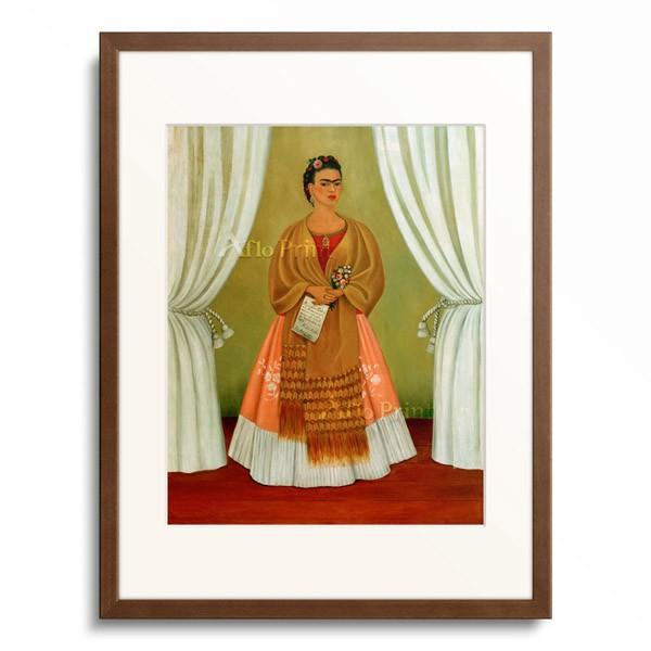 作家名：フリーダ・カーロ ( 1907年 - 1954年 )タイトル：レオン・ トロツキーに捧げた自画像、あるいは、カーテンのあいだ国籍：メキシコ "Selbstportrat Leo Trotzki gewidmet", 1937.Art...