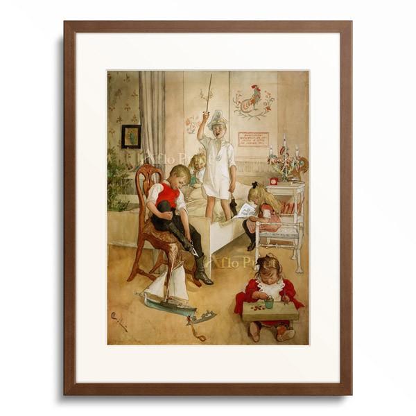 Larsson, Carl 1853-1919."Christmas morning", 1894.(The artist's children Suzanne (1884),Ulf (1887), Pontus (1888), Lisbe...