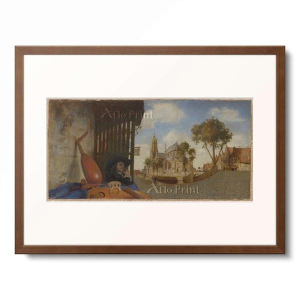 Carel FABRITIUS:This view shows part of the Dutch town of Delft. It is taken from the corner of the Oude Langendijk and ...