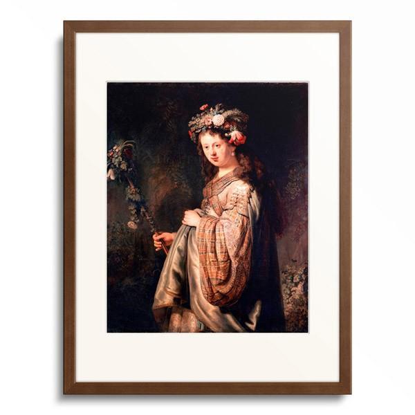 Rembrandt, Harmensz van Rijn 1606-1669."Flora" (Portrait of Saskia as Flora),1634.(Saskia van Uylenburgh, Rembrandt's wi...