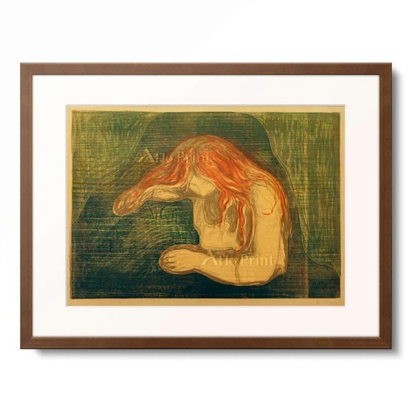 Munch, Edvard 1863-1944."Vampyr", 1894.Lithographie und Holzschnitt in vier Farben, 38 × 55 cm.Hamburg, Kunsthalle.