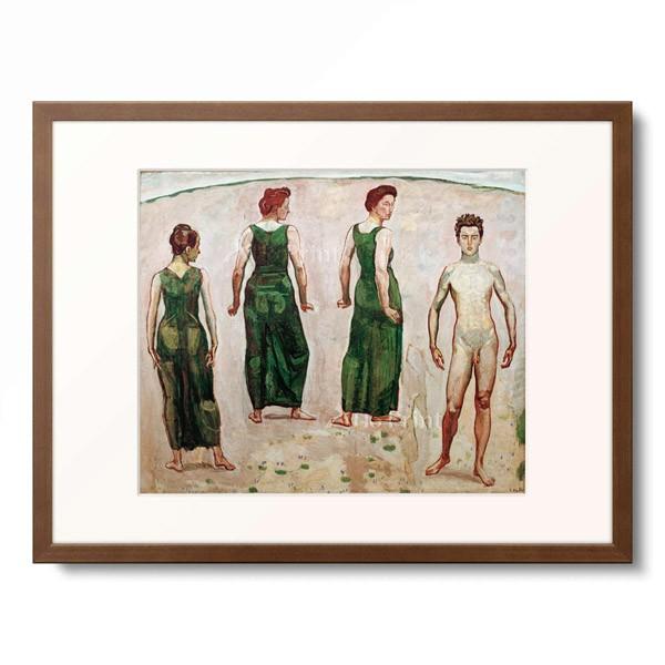 Hodler, Ferdinand 1853-1918."Jungling vom Weibe bewundert II" (" A Youth admired by a Woman"), 1904.Painting.Berlin, SMB...