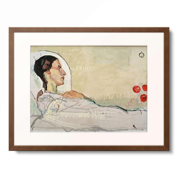Hodler, Ferdinand: (1853-1918).- "Valentine Gode-Darel in her Hospital Bed" -, 1914.Valentine Gode-Darel: 1873-1915, Hod...
