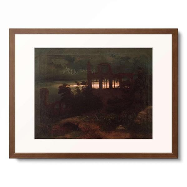 Bocklin, Arnold 1827-1901."Burgruine" (Country scene with castle ruins), 1847Oil on Canvas, 60 × 78 cm.Berlin, SMB, Nati...