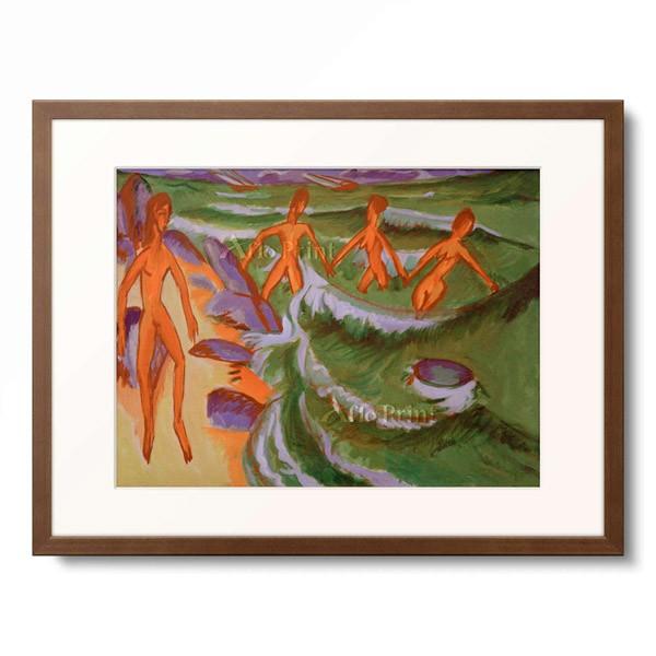 Kirchner, Ernst Ludwig 1880-1938."Badende am Strand (Fehmarn) "(Bathers on a beach), 1913.Oil on canvas, 76 × 100 cm.Inv...