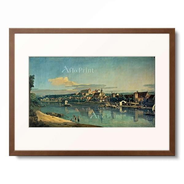 Pirna (Saxony)."Pirna seen from the right embankment of the Elbe at Copitz below the town".(View of the town with Sonnen...