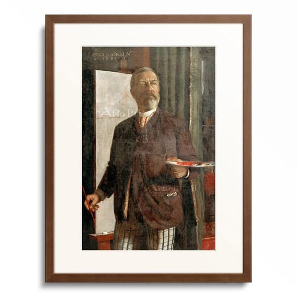 Bocklin, Arnold, Swiss painter, Basel19.10.1827 - San Domenico 16.1.1901."Self-Portrait in the Studio", 1893.On canvas, ...