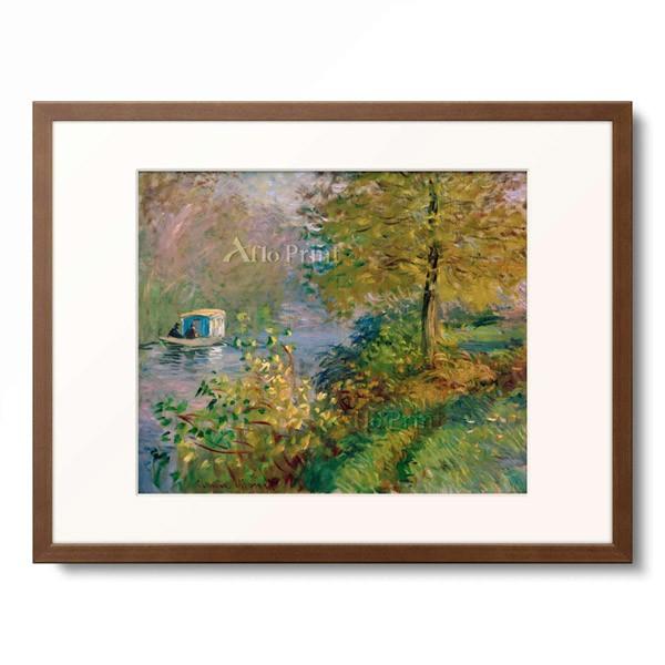 フランスの画家ジャンル: 印象派 Monet, Claude 1840-1926."Le bateau-atelier" (The Studio-Boat),1876.(The studio-boat of the artist).Oil ...