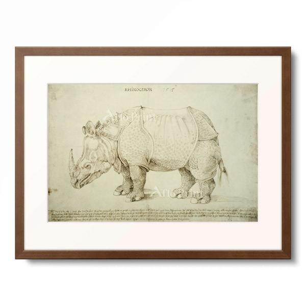 Durer, Albrecht 1471-1528."Rhinozeros" (Rhinoceros), 1515. Pen-and-ink drawing, 274 × 420 mm. Caption in own hand: "It i...