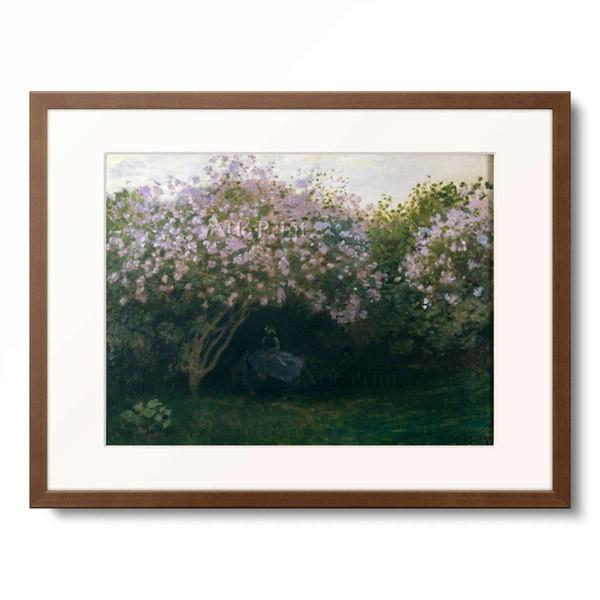 フランスの画家ジャンル: 印象派 Monet, Claude 1840-1926."Lilas, temps gris"-"Le repos sous les lilas" (Lilac in grey weather-Resting un...