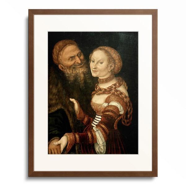 Cranach, Lucas the Elder, 1472-1553."Young Widow and Old Man", Wittenberg,c. 1525/30.Mixed media on wood,79 × 57,5 cm.Be...