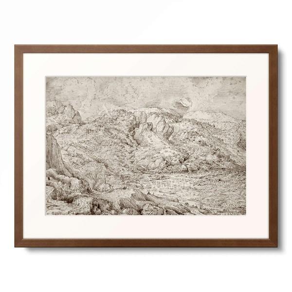 Bruegel, Pieter the Elder,c. 1525/30 - 1569."Mountain landscape", c. 1553/55.Pen-and-ink on paper,23.6 × 34.3 cm.INV. 19...