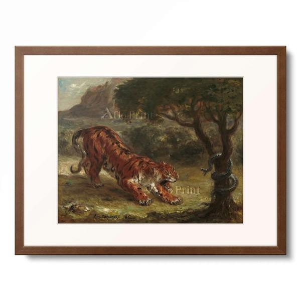 所蔵: ワシントン・ナショナル・ギャラリーEugene Delacroix 1798-1863.Tiger and Snake, 1862.Oil on canvas, 33.02 × 41.28 cm.Inv. Nr. 2014.136....