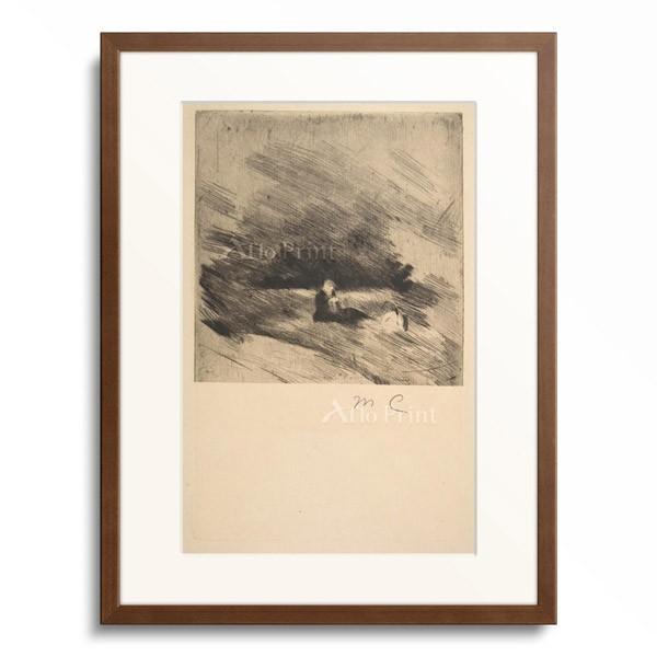 Cassatt, Mary 1844-1926.Sewing on the Grass, Print, ca. 1875-1885.Drypoint and soft-ground; only state, 22.2 × 14 cm.Inv...