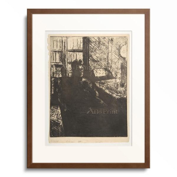 Cassatt, Mary 1844-1926.Knitting in the Glow of a Lamp, Print, ca. 1875-1885.Soft-ground; second state of two, 29.4 × 22...