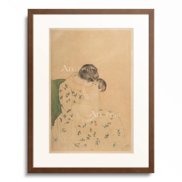 Cassatt, Mary 1844-1926.Mother's Kiss, Print, ca. 1886-1896.Drypoint and soft-ground, printed in color; fifth state of f...