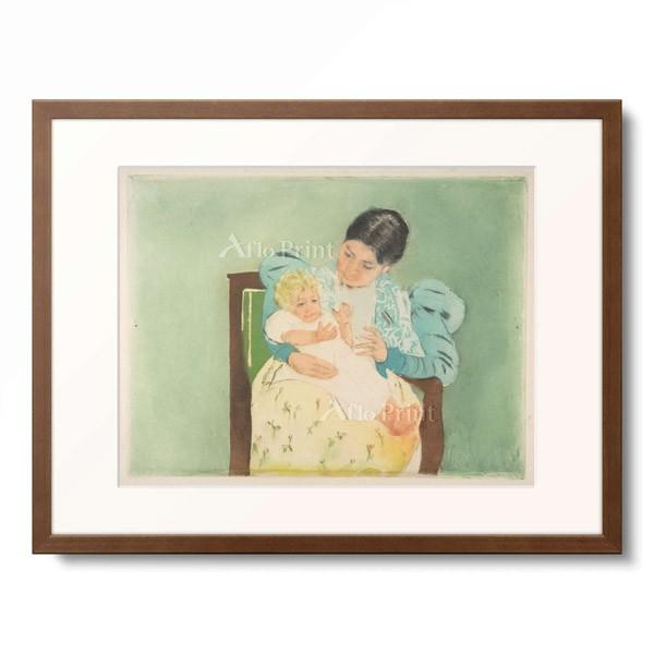 Cassatt, Mary 1844-1926.The Barefooted Child, Print, ca. 1891-1902.Drypoint and aquatint, printed in color from three pl...