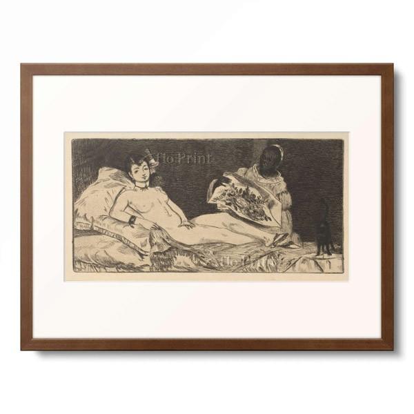 Manet, Edouard 1832-1883.Olympia (small plate), Print, 1867.Etching on laid paper, sixth and final state, from 1905 Stro...