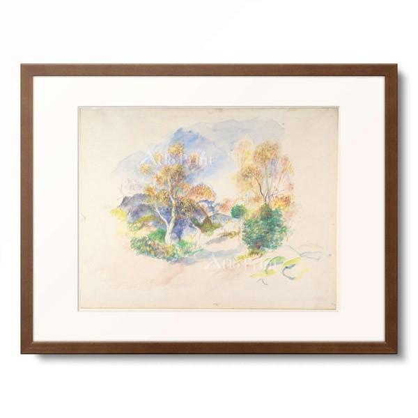Renoir, Auguste 1841-1919.Landscape with a Path between Trees, Drawing, ca. 1881-1891.Watercolor with touches of white g...