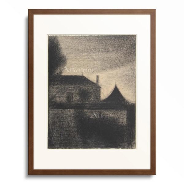 Seurat, Georges 1859-1891.House at Dusk (La Cite), Drawing, ca. 1881-1882.Conte crayon, 30.6 × 23.7 cm.Inv. Nr. 55.21.5N...