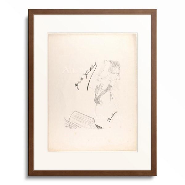 Toulouse-Lautrec, Henri de 1864-1901.Frontispiece - Yvette Guilbert before the Prompter's Box, Print, 1898.Lithograph on...