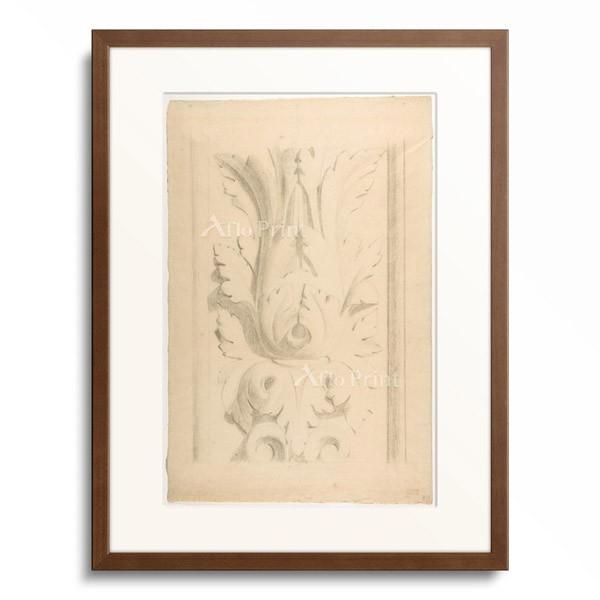 Seurat, Georges 1859-1891.Architectural Motif: Double Acanthus Fleuron, Drawing, ca. 1870-1880.Black chalk, 48.8 × 31.7 ...