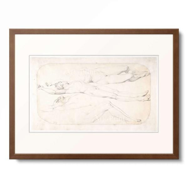 Ingres, Jean Auguste Dominique 1780-1867.Studies for the Cadaver of Acron, Drawing, ca. 1805-1817.Graphite on wove paper...
