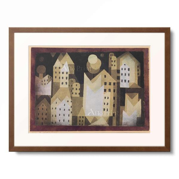 Klee, Paul 1879-1940.Cold City, Drawing, 1921.Watercolor on paper mounted on maroon paper mounted on cardboard, 27 × 36....