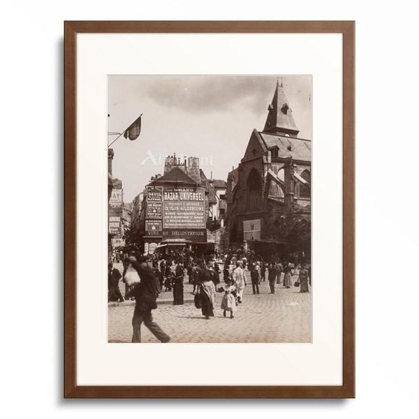 Atget, Eugene 1857-02-02-1927-08-04.Small Market in Front of the Church in Place Saint-Medard, Photograph, 1898.Gelatin ...