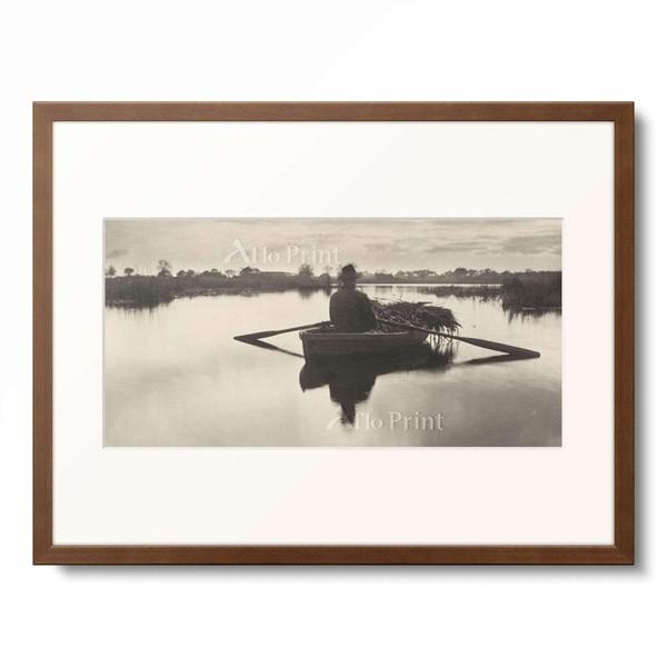 Emerson, Peter Henry 1856-1936.Rowing Home the Schoof-Stuff, Photograph, 1886.Platinum print from glass negative.Inv. Nr...