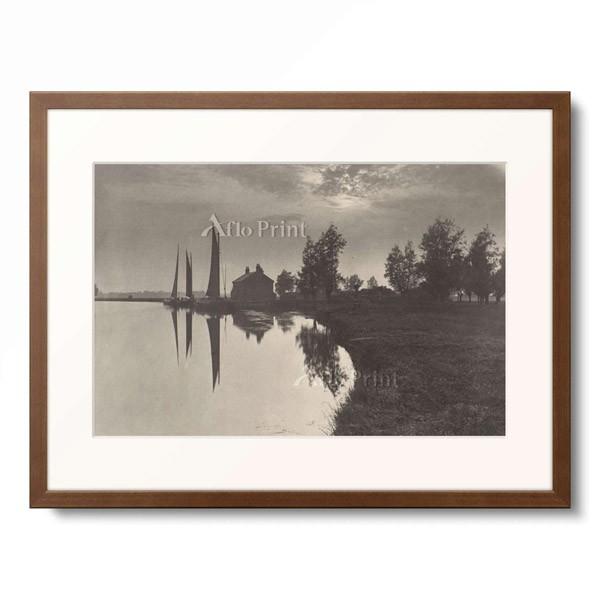 Emerson, Peter Henry 1856-1936.Cantley: Wherries Waiting for the Turn of the Tide, Photograph, 1886.Platinum print from ...