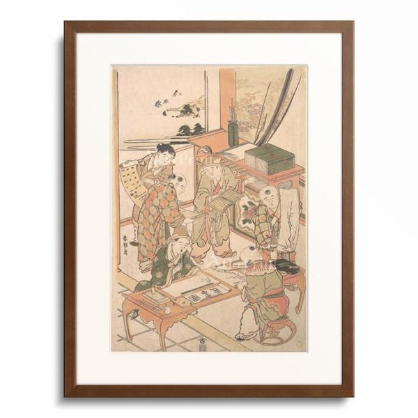 Katsushika Hokusai 1760-1849.Chinese Boys Learning to Write and Paint, Print, ca. 1775-1795.Edo period (1615-1868).Polyc...